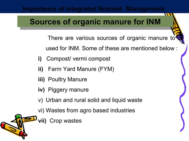 Importance of integrated nutrient management | PPT | Agriculture ...
