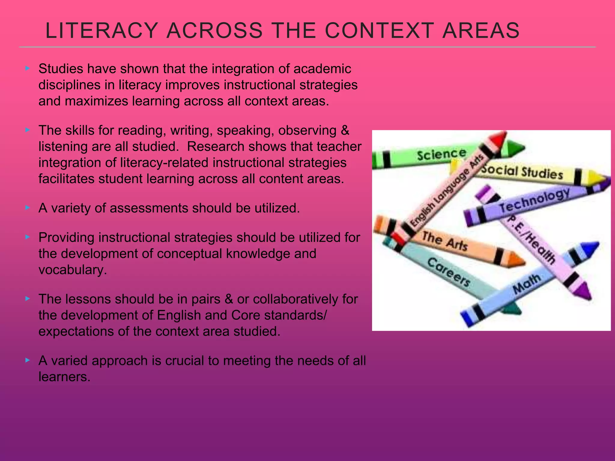 Importance of integrating literacy in all classes copy | PPTX