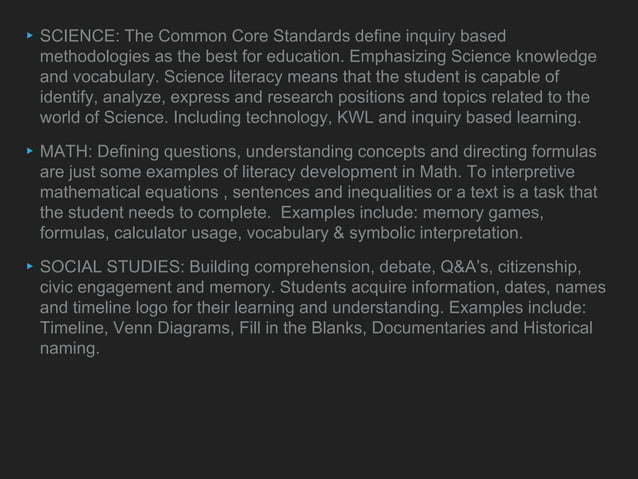 Importance of integrating literacy in all classes copy | PPTX