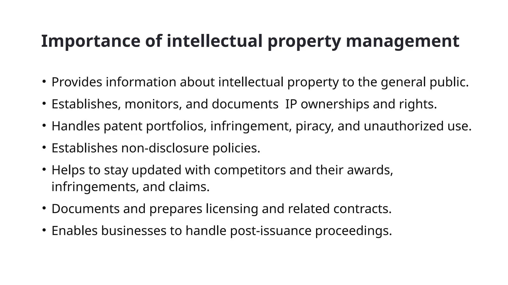 IMPORTANCE OF INTELLECTUAL PROPERTY MANAGEMENT.pptx | Free Download
