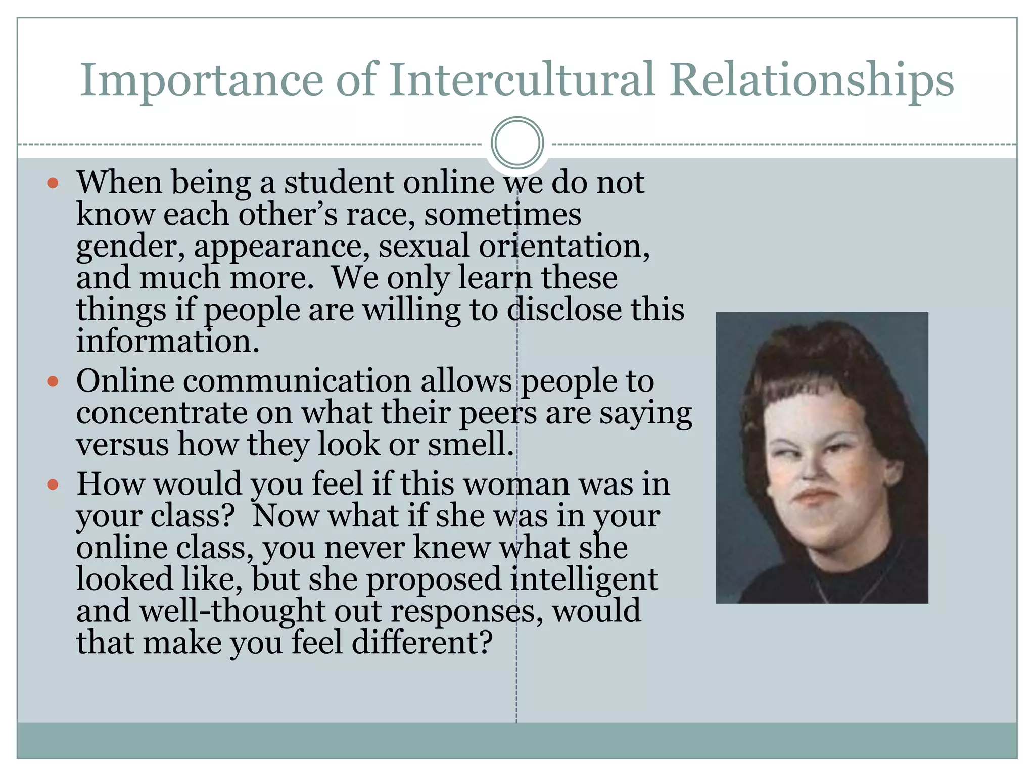 Importance of intercultural relationships online | PPTX