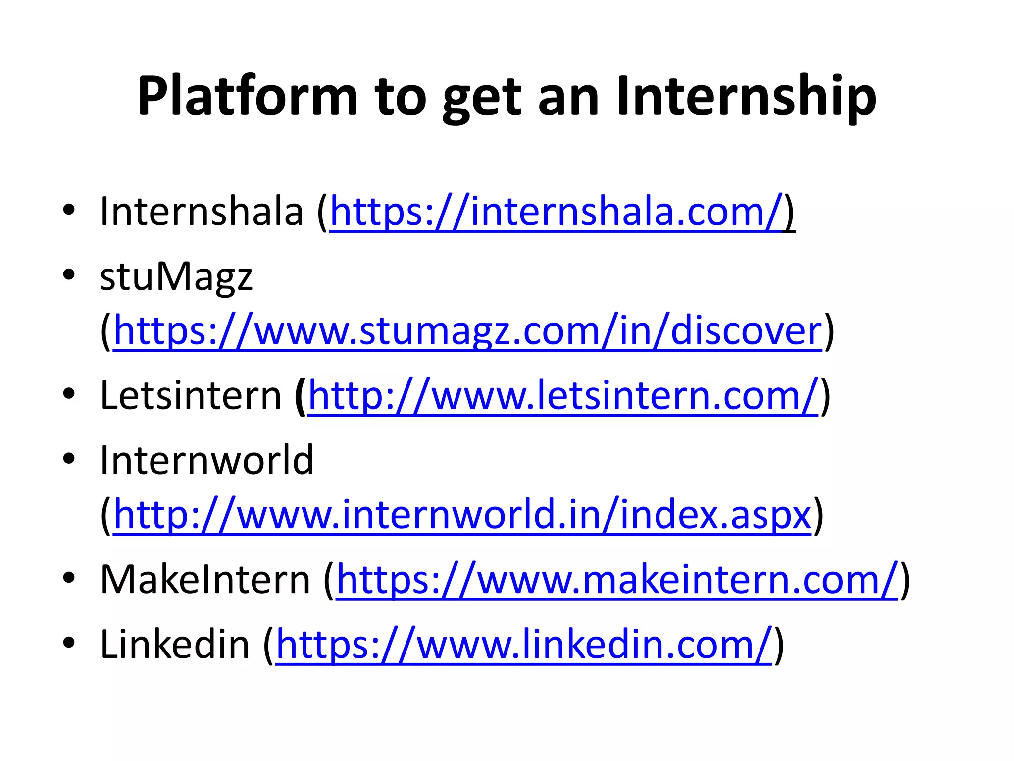 Importance of internship | PPTX