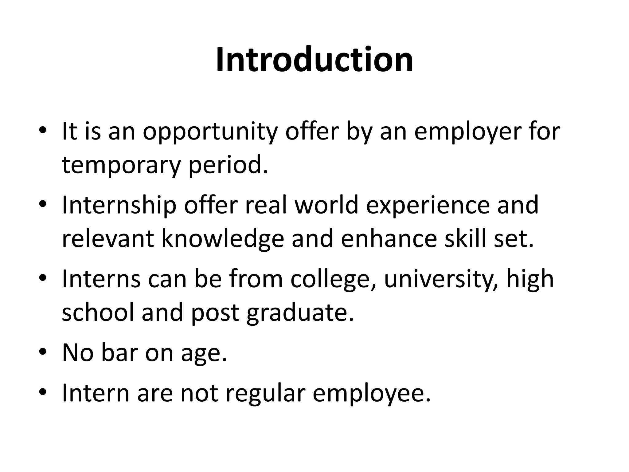 Importance of internship | PPTX