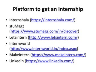 Importance of internship | PPTX