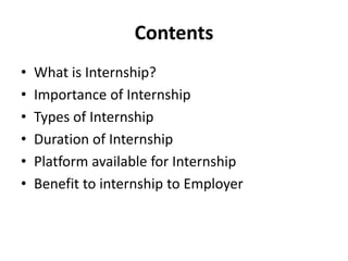 Importance of internship | PPTX