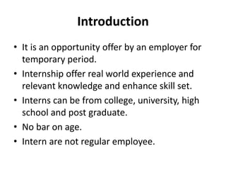 Importance of internship | PPTX