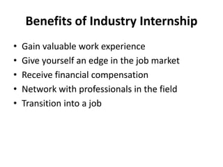 Importance of internship | PPTX