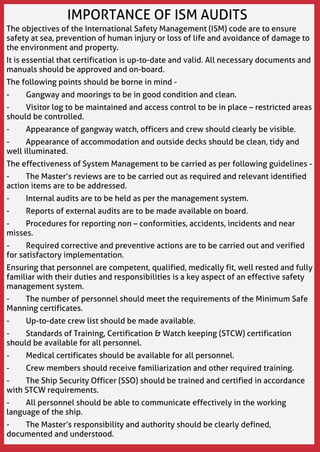 Importance of ism audits | PDF | First Aid | Injuries