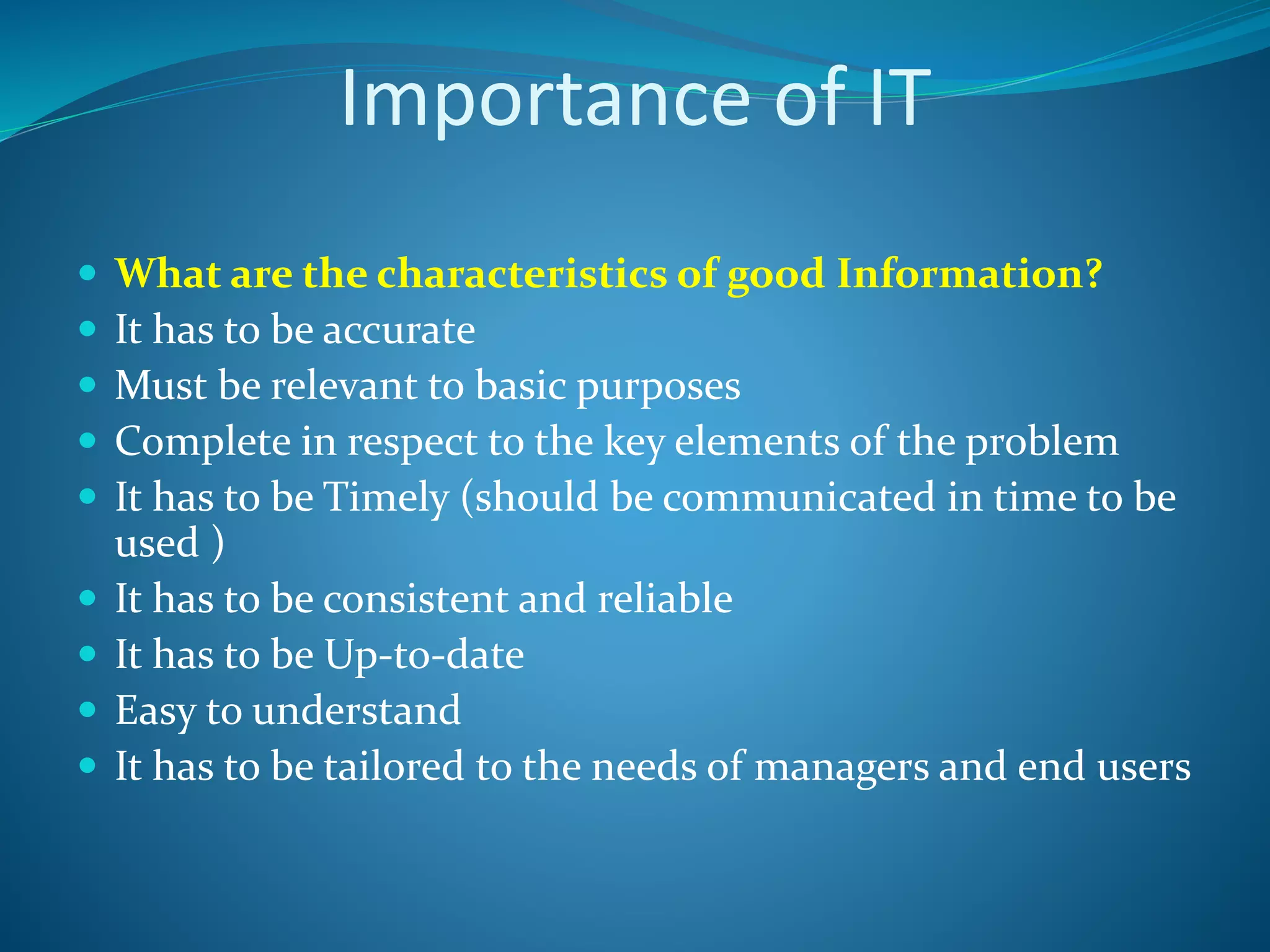 Importance of IT | PPTX
