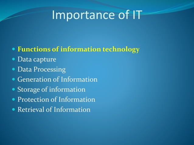 Importance of IT