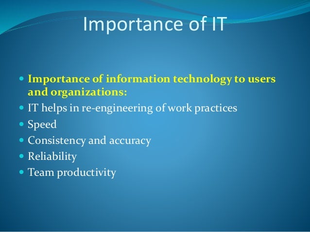 Importance of IT