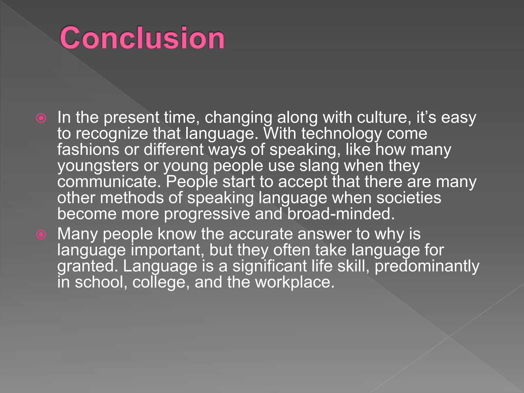 Importance of language in communication | PPTX