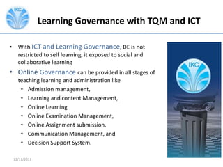 Importance of Learning Governance in Distance Education by information ...