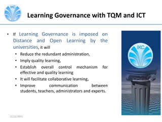 Importance of Learning Governance in Distance Education by information ...