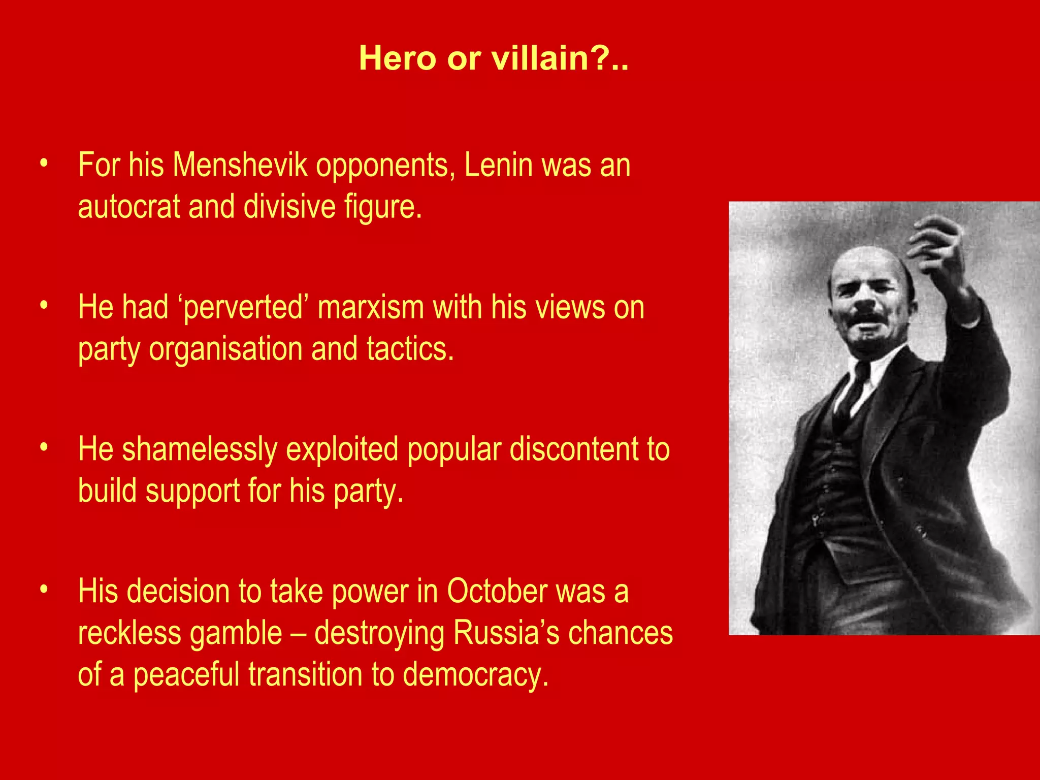 Importance of lenin to 1917 | PPT