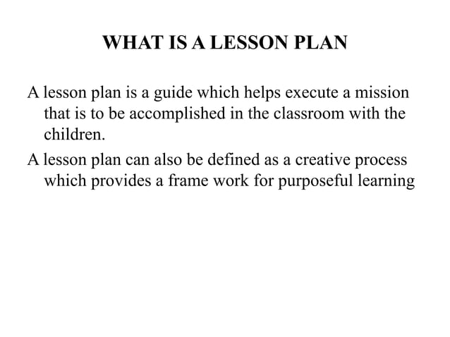 Importance of Lesson Plan | PPTX