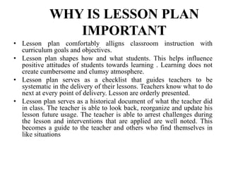 Importance of Lesson Plan | PPTX