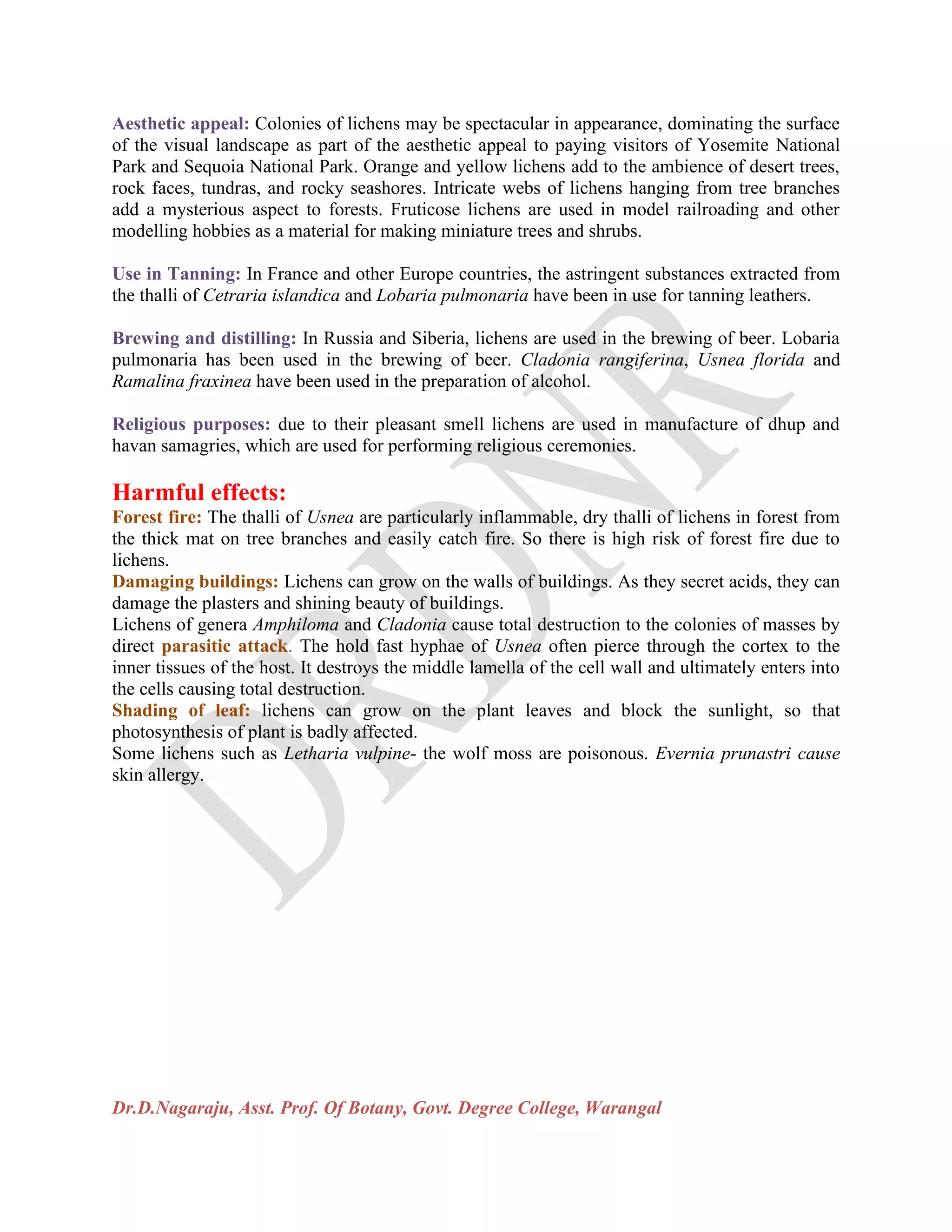 Importance of Lichens (Ecological and Economic Importance) by DrD ...