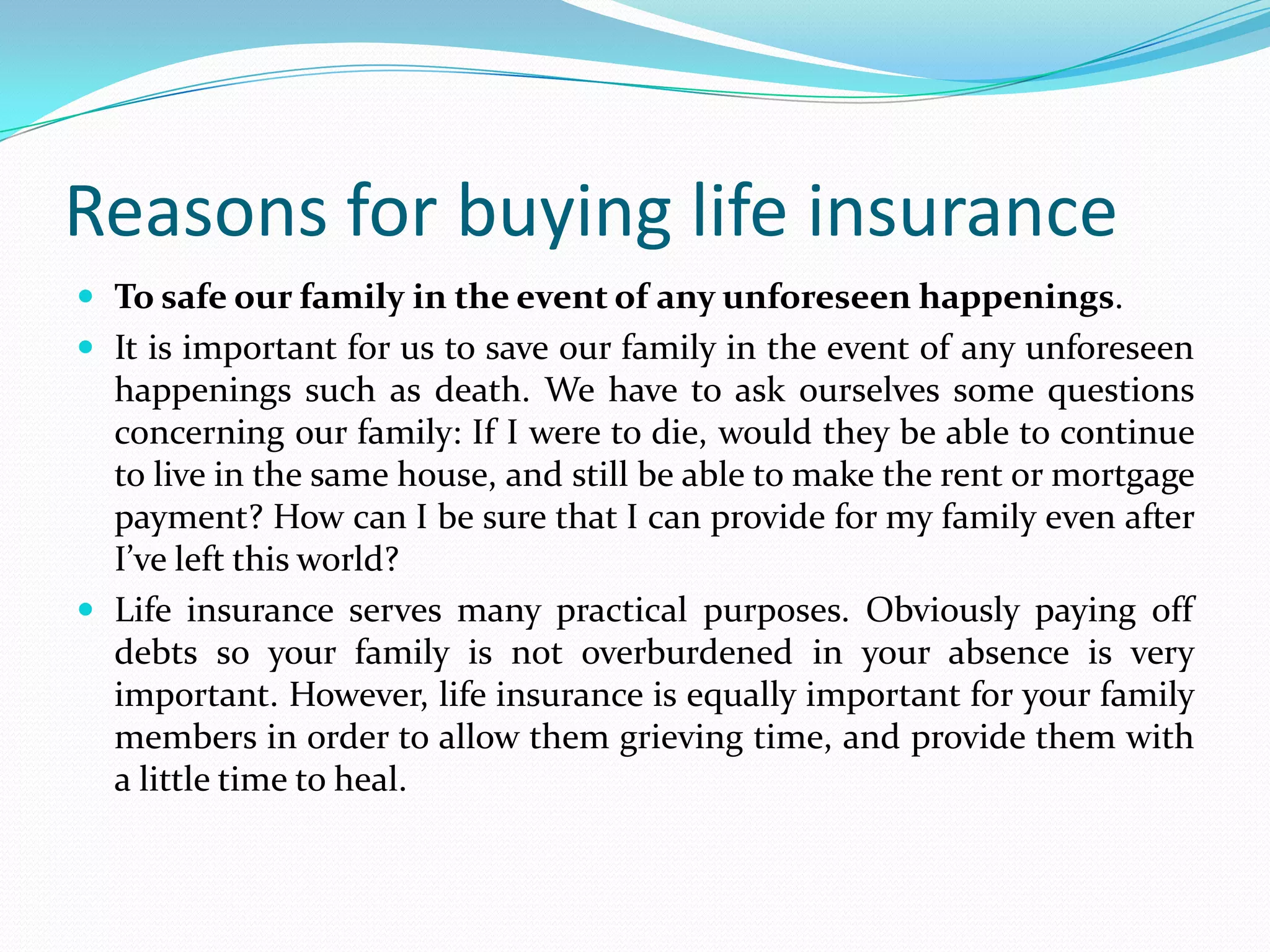 Importance of life insurance | PPTX