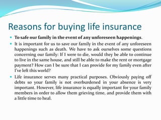 Importance of life insurance | PPTX