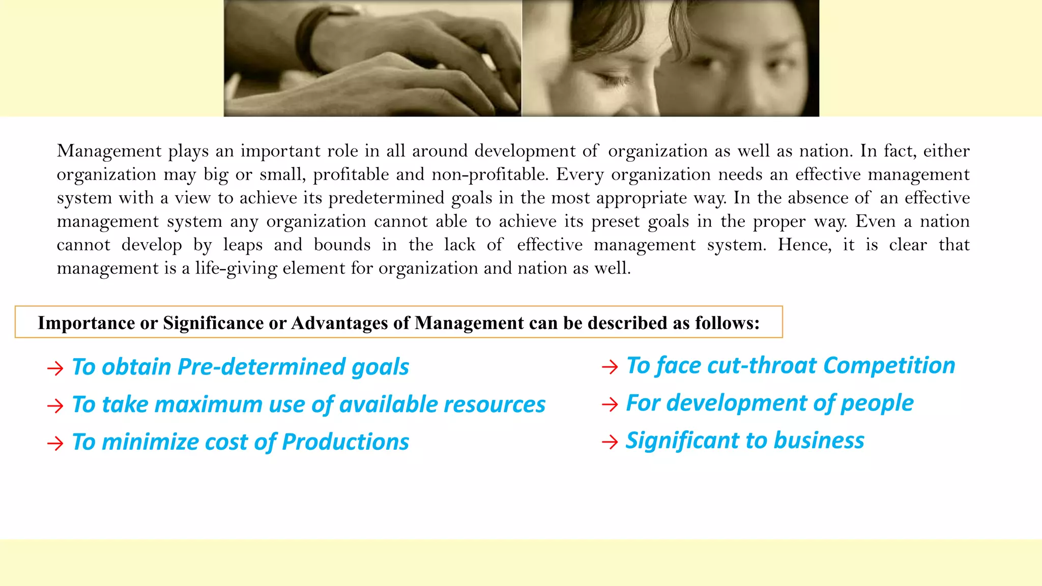 Importance of management | PPTX