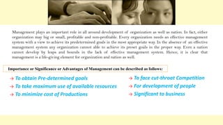 Importance of management | PPTX