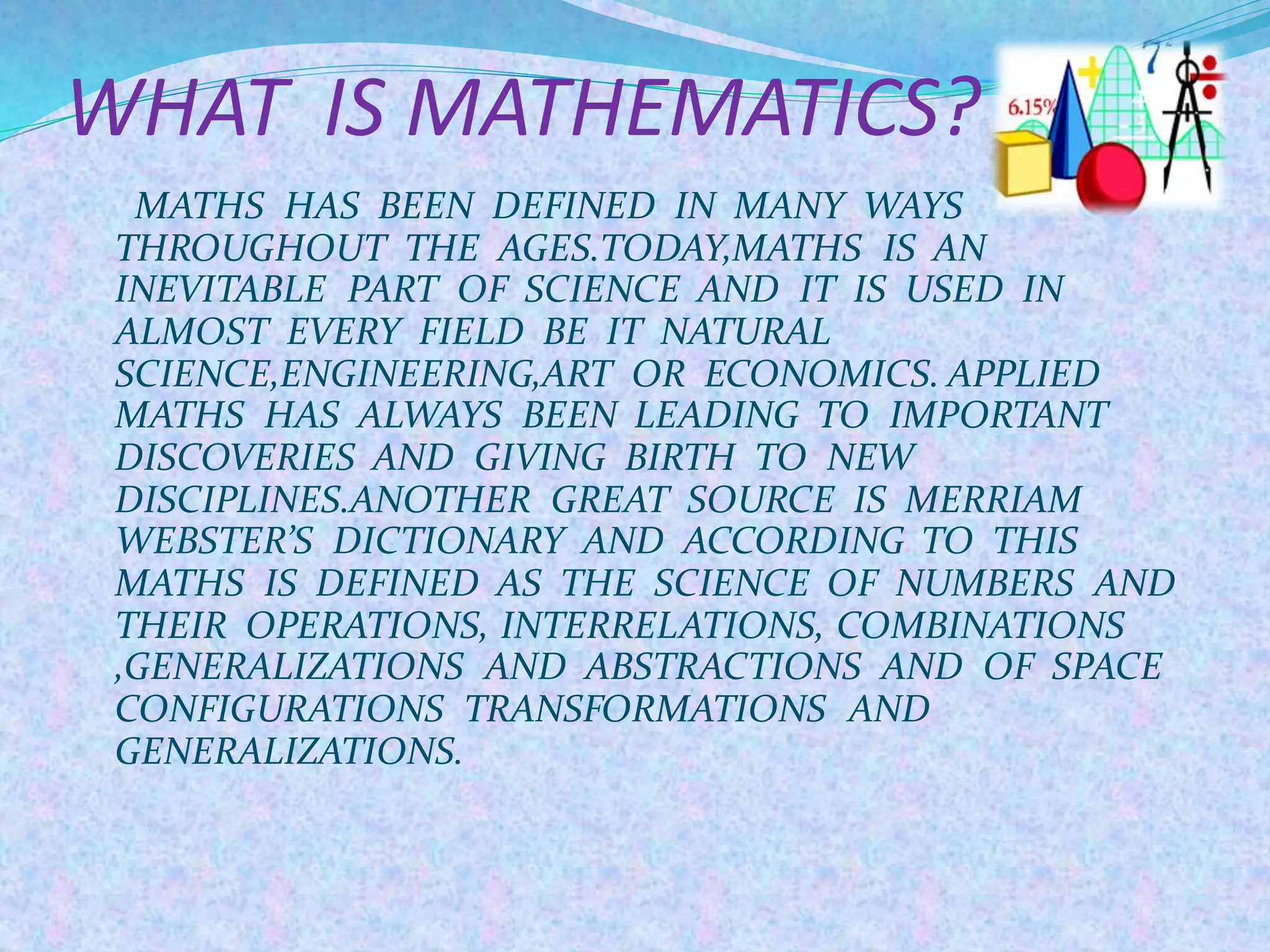 Importance of mathematics | PPT Importance of mathematics | PPT