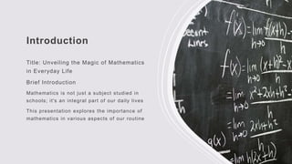 Importance Of Mathematics in our daily life | PPTX