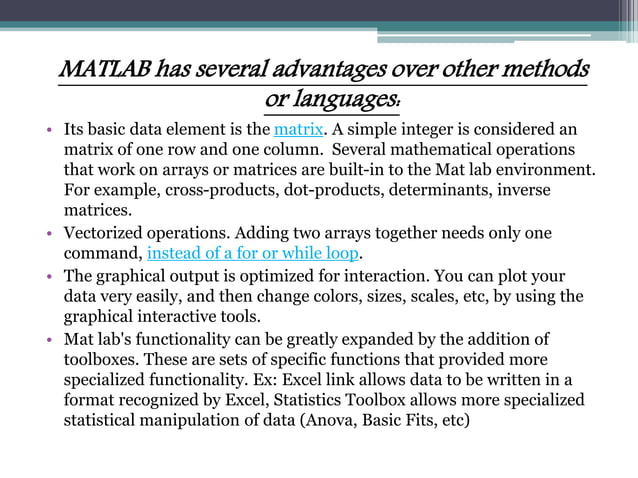 Importance of matlab | PPT
