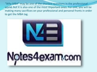 Importance of MBA | PPTX