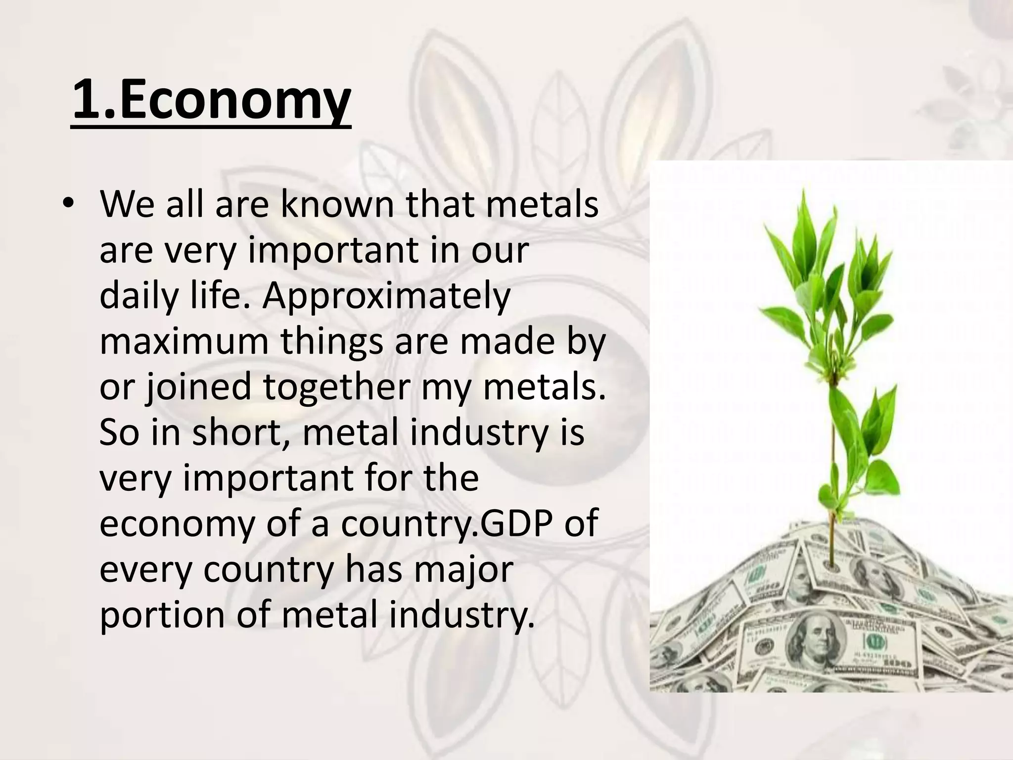 Importance of metal work & subject | PPTX