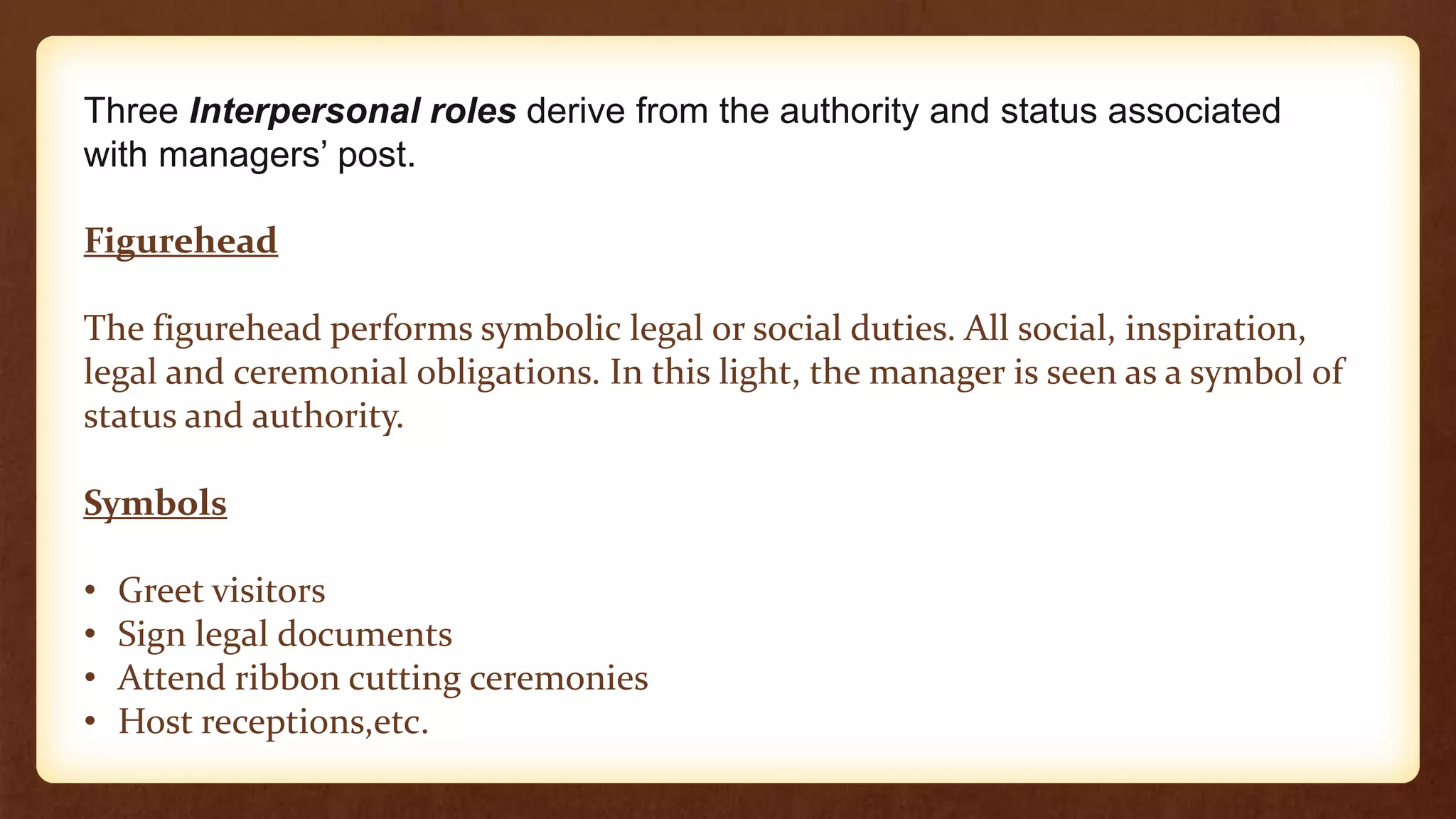 Importance of mintzberg managerial roles in professional life | PPTX