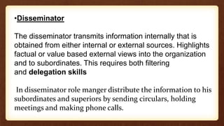 Importance of mintzberg managerial roles in professional life | PPTX
