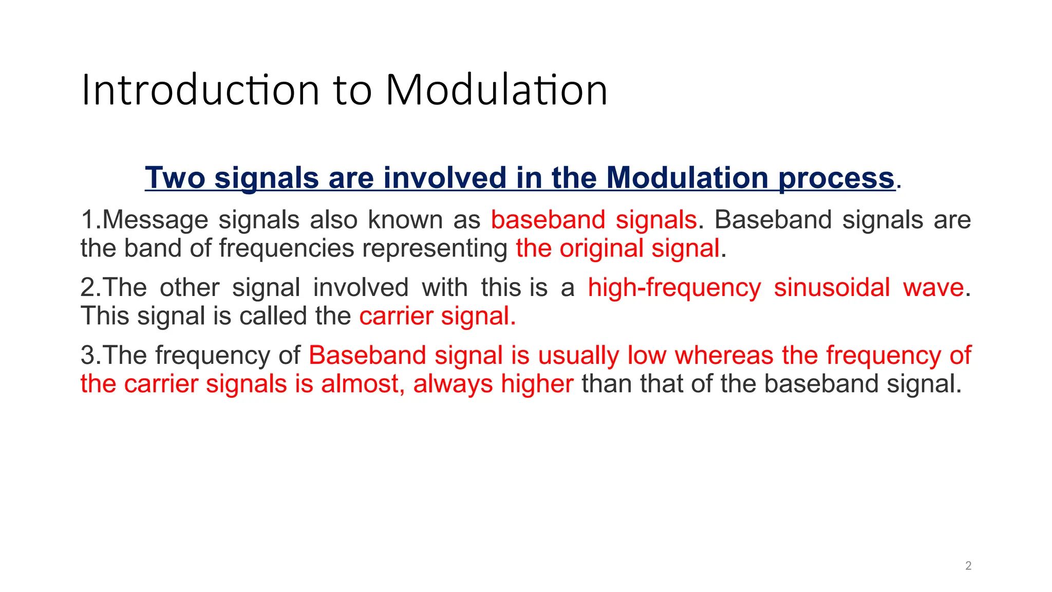Importance Of Modulation Principles Of Amplitude Modulation Am Ppt
