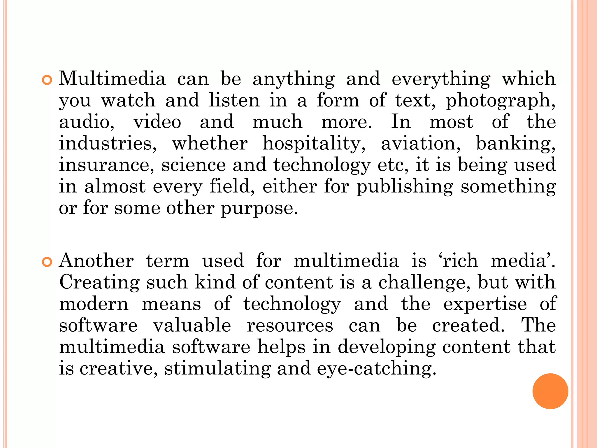Importance of multimedia converted | PDF | Business | Business and Finance