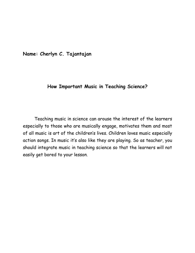 Importance of music in teaching science | PDF