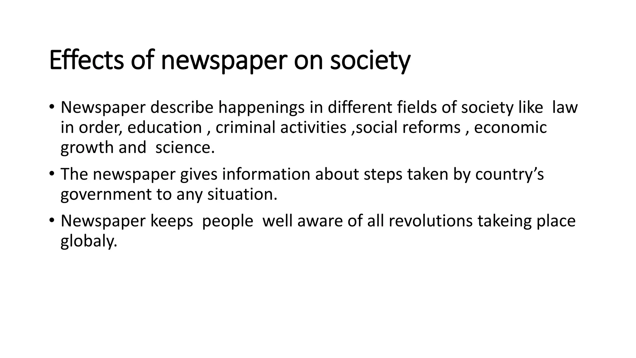 Importance of newspaper in our daily life | PPTX