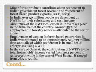Importance of non wood forest based industry in indian | PPTX