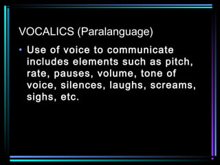 Vocalics Nonverbal Communication