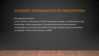 Importance of nursing informatics in health care delivery | PPTX
