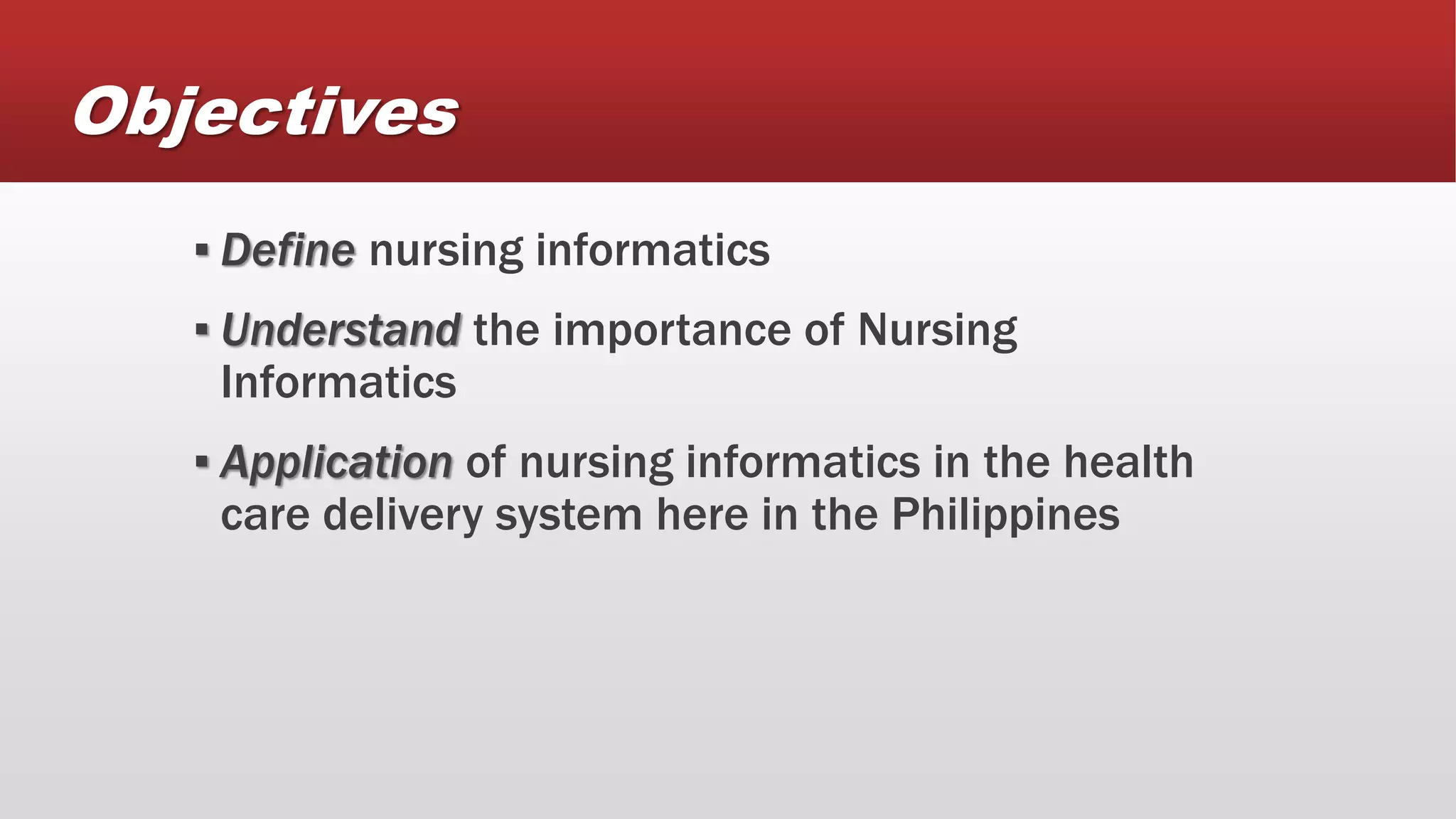 Importance of Nursing Informatics in the Health Care Delivery System ...