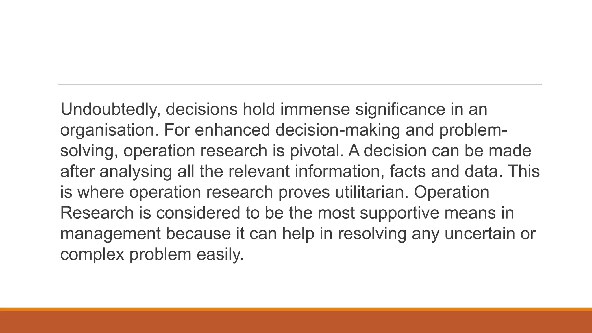 Importance of Operation Research in Decision Making – MIT School of ...
