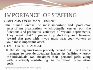 Importance of organization and staffing | PPSX