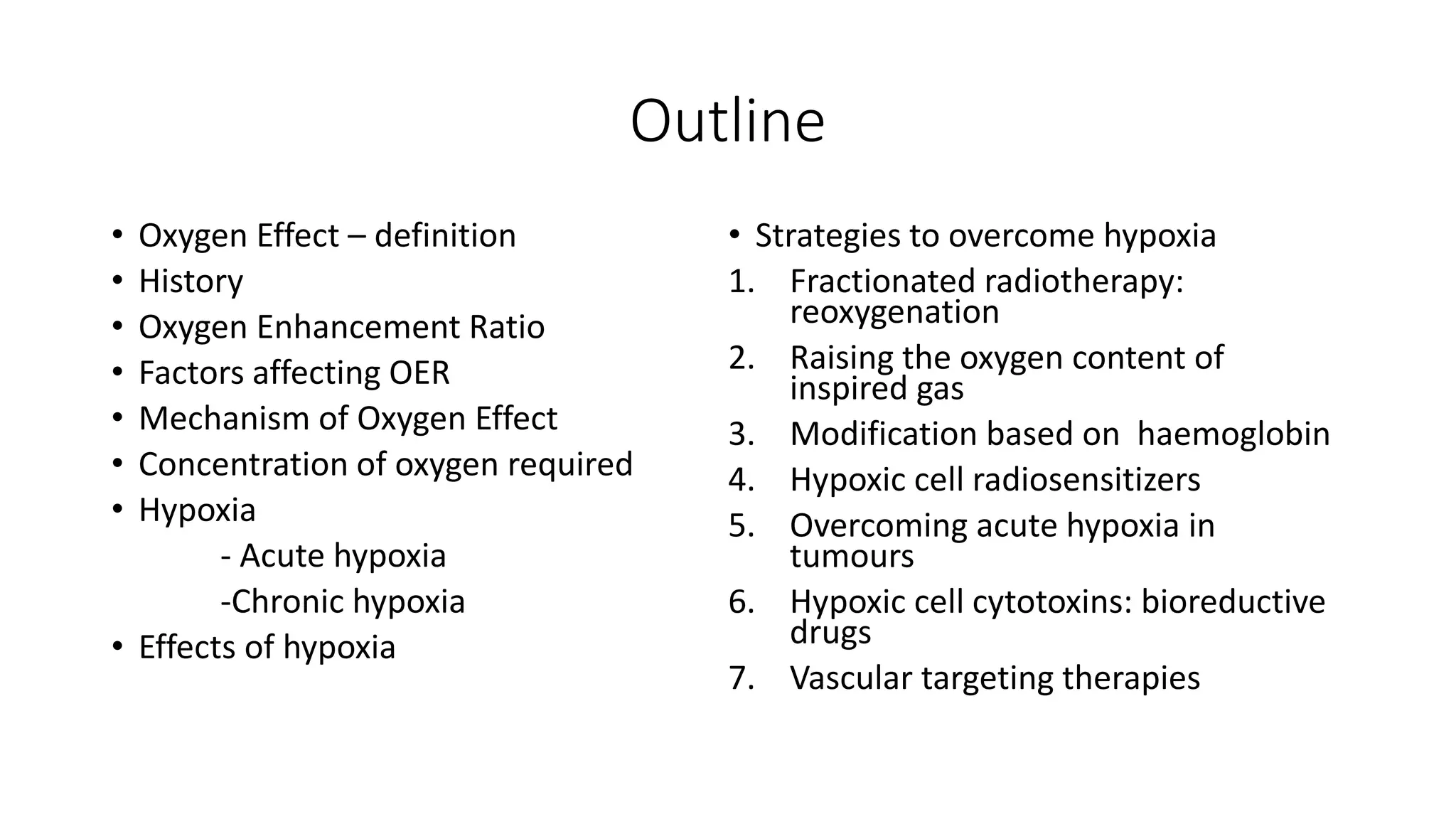 Importance of oxygen in radiotherapy | PPTX
