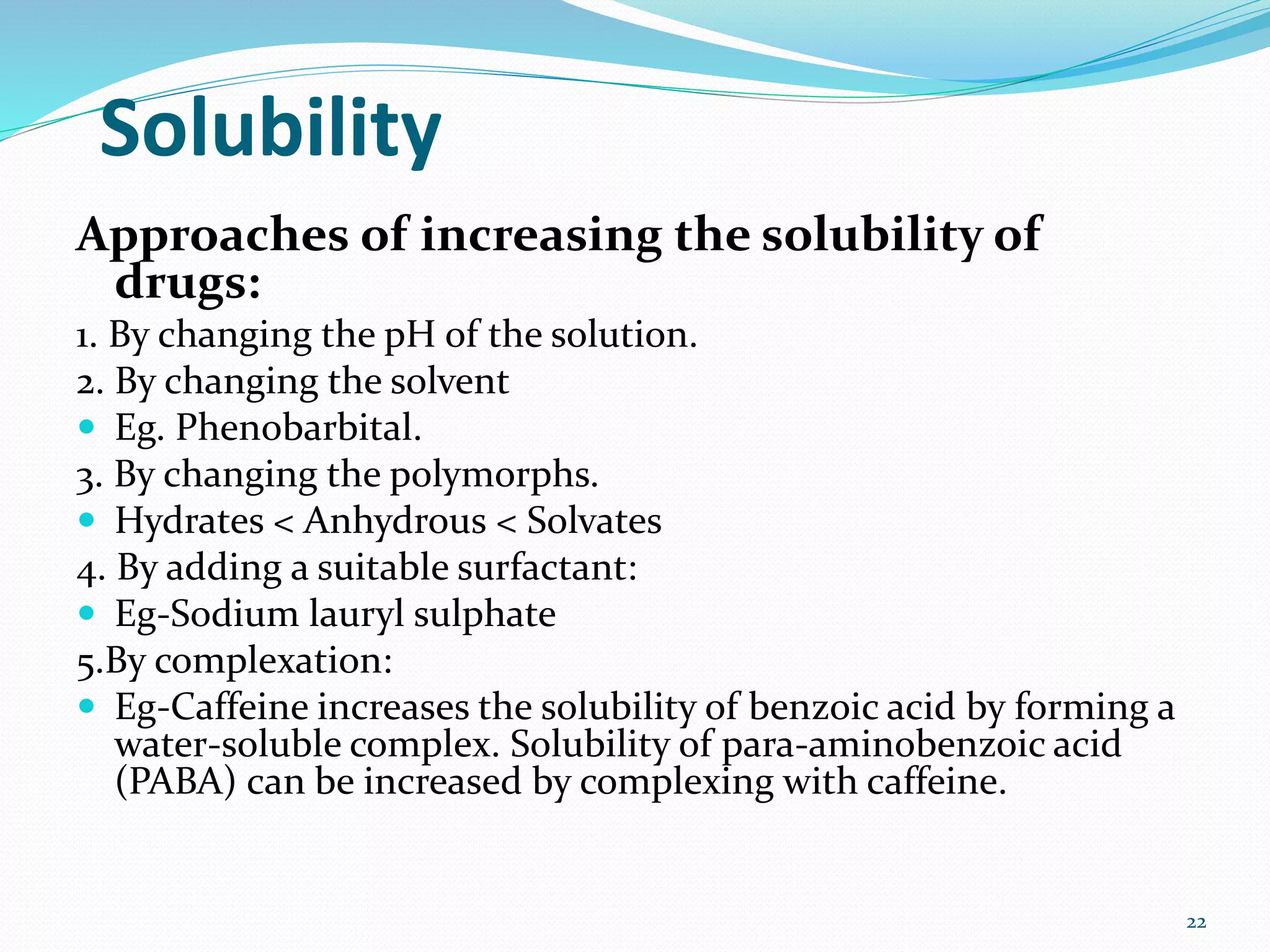 Importance Of Partition Coefficient Solubility And Dissociation On Pre