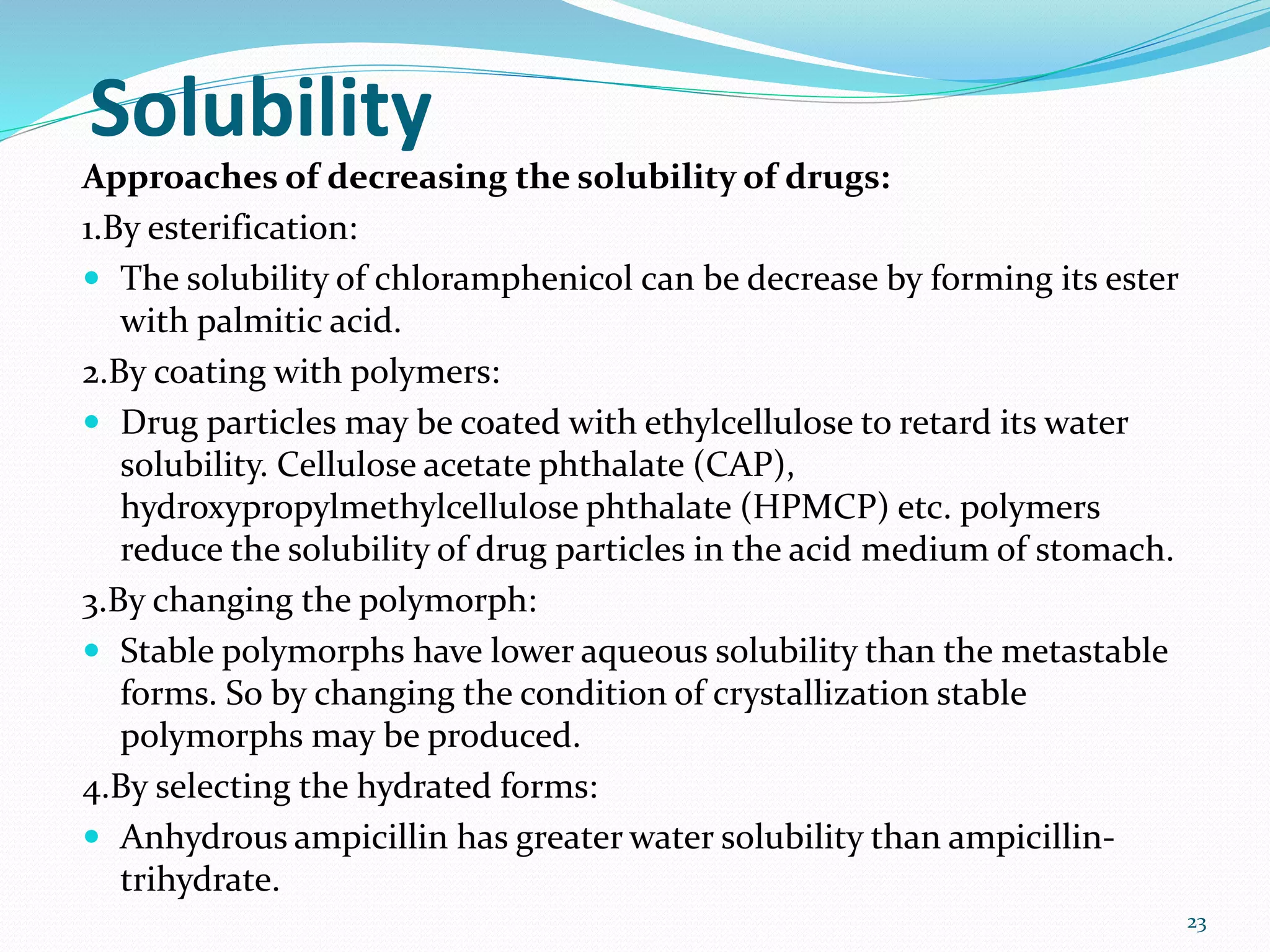 Importance Of Partition Coefficient Solubility And Dissociation On Pre