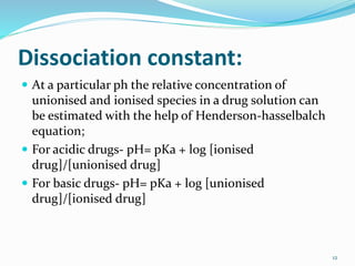 Importance of partition coefficient, solubility and dissociation on pre ...