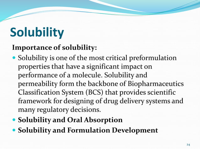 Importance of partition coefficient, solubility and dissociation on pre-formulation studies | PPTX