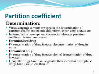 Importance of partition coefficient, solubility and dissociation on pre ...