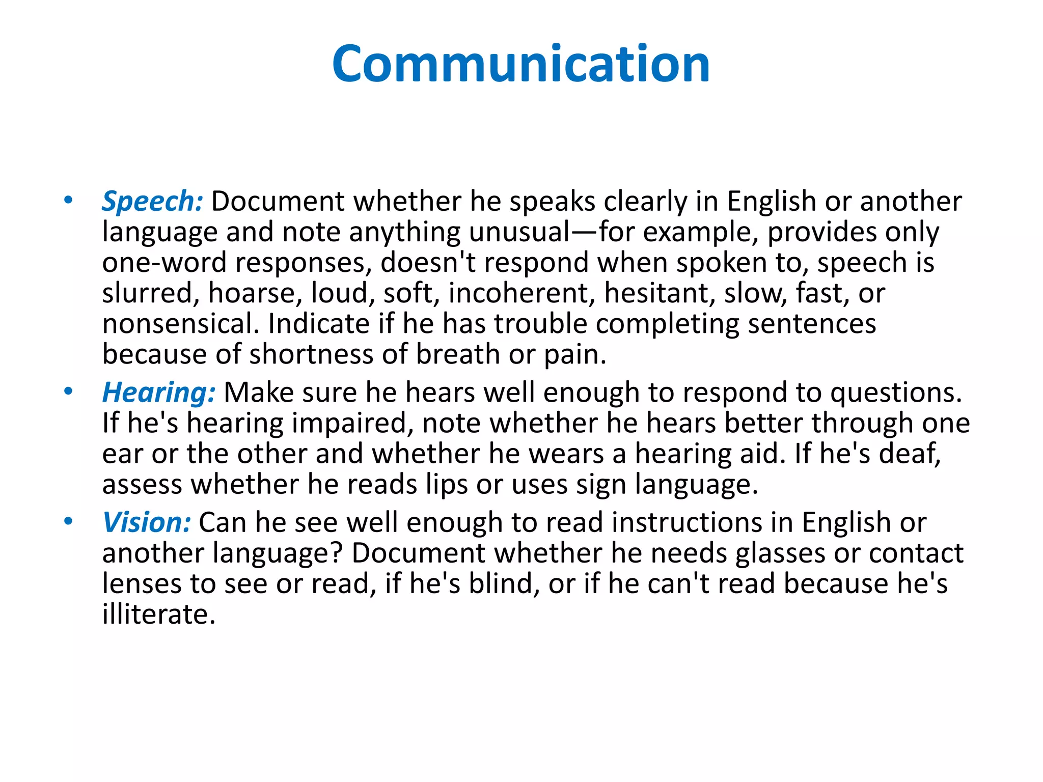 Importance of patient observation, method of observation, importance of ...